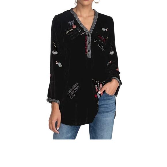 Johnny Was | Tops | Pete And Greta Johnny Was Geet Black Velvet Tunic ...